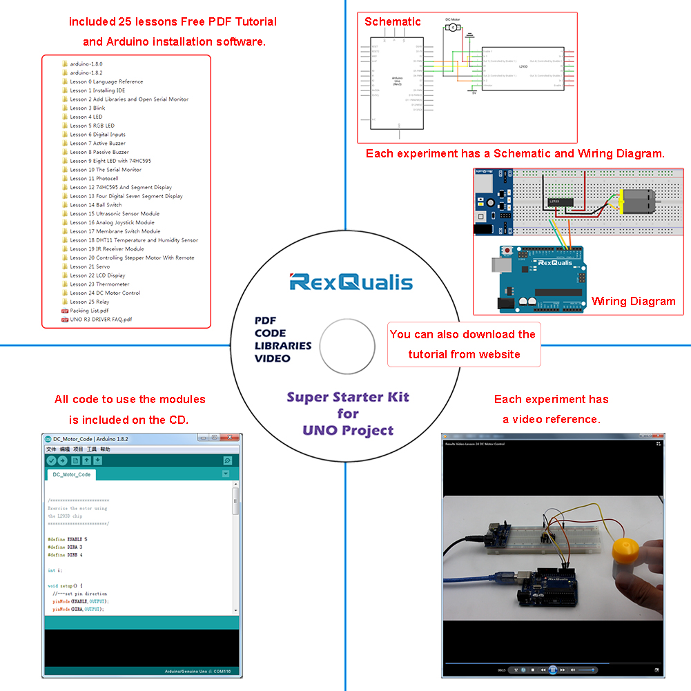 Uno Project Super Starter Kit For Arduino W Uno R3 Development Board Detailed Tutorial